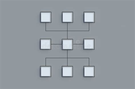 scheme made from empty buttons hierarchical organizational chart