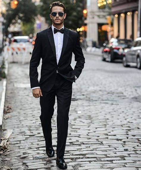 Black Wedding Tuxedos One Button Side Slit Classic Fit Notch Lapel