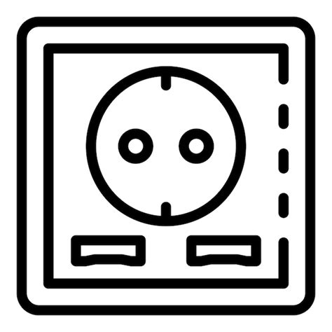 Premium Vector Electric Socket Icon Outline Electric Socket Vector Icon For Web Design