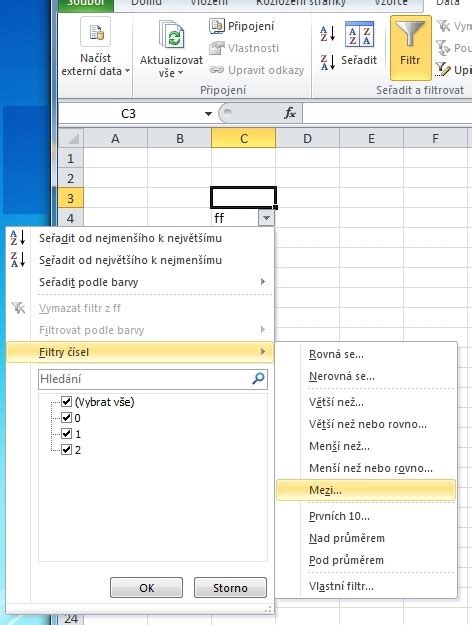 Filtry Vod Ms Excel Kolen Konzultace