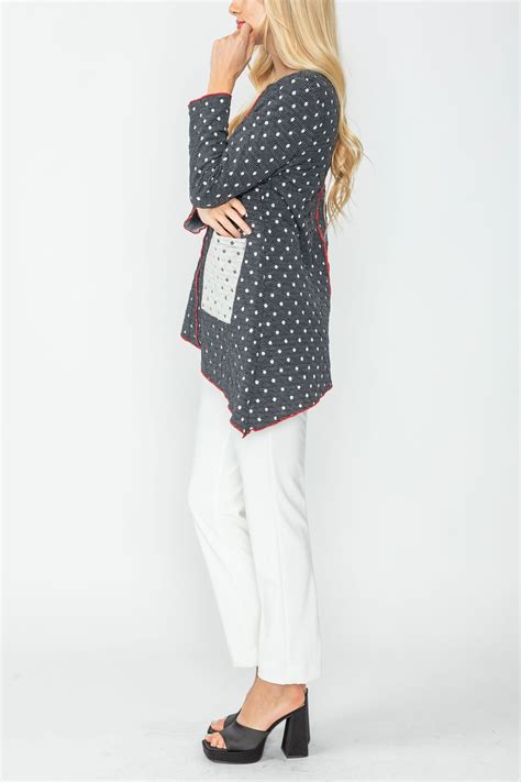 Black Two Tone Tunic Top Ic Collection