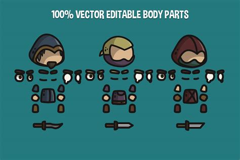 Assassin Tiny Style 2d Character Sprites
