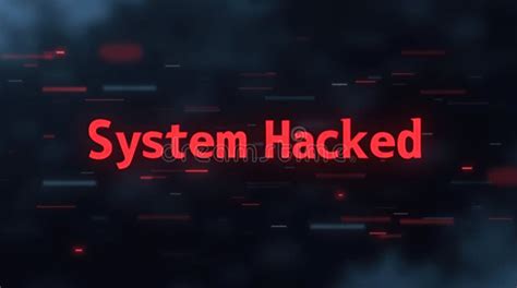 red system hacked warning amidst digital glitch background stock illustration illustration of
