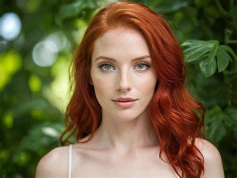 Photo Of A Red Hair Woman Full Natural Body Perfect Skin Perfection