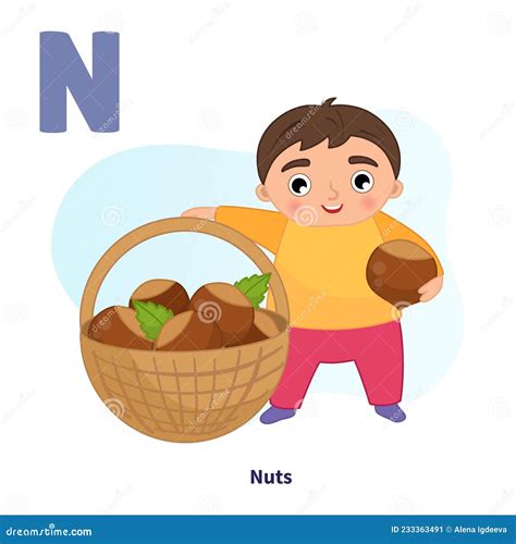 Alfabeto Inglês Crianças Bonitas De Desenho Animado Ilustração do