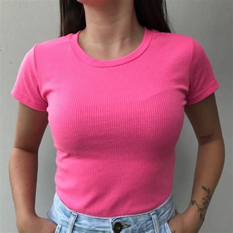 Blusa Blusinha Feminina Canelada Verao Basica Algodao Ribana Shopee