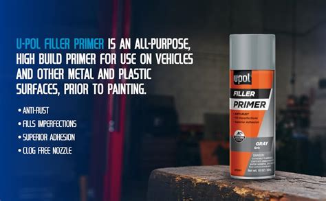 U Pol Filler Primer Multi Use Strong Hold Vehicle Primer Spray With Anti Rust