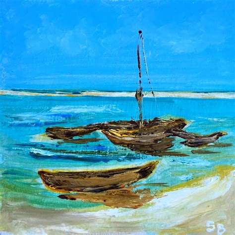 Couple Wall Art Beach Artwork Loving Original Painting African American