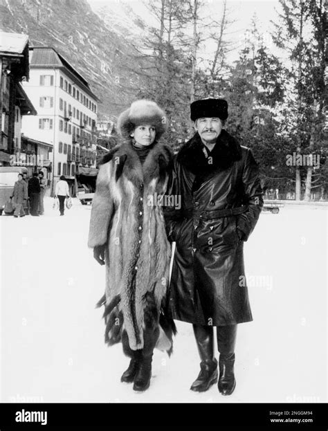 Actor Charles Bronson And His Wife Actress Jill Ireland Pose In Zermatt Switzerland In Dec