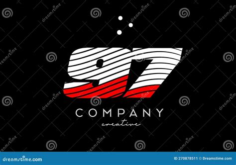95 Number Logo With Red White Lines And Dots Corporate Creative