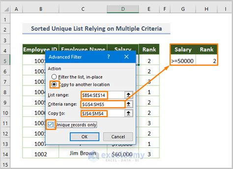 How To Sort A Unique List In Excel 10 Methods Exceldemy