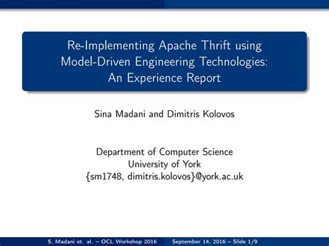 re implementing apache thrift using model driven engineering