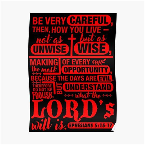 Ephesians 5 15 17 Poster For Sale By Plushism Redbubble