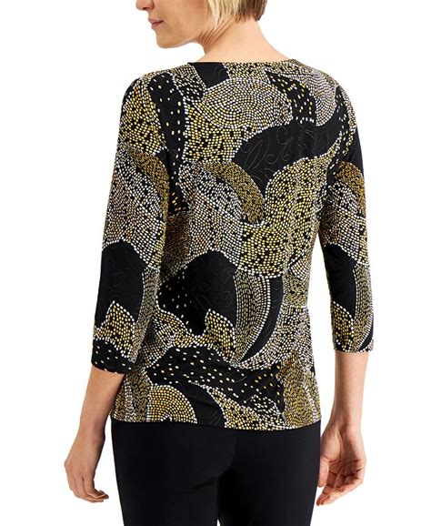 Jm Collection Printed Jacquard Top Created For Macys Macys