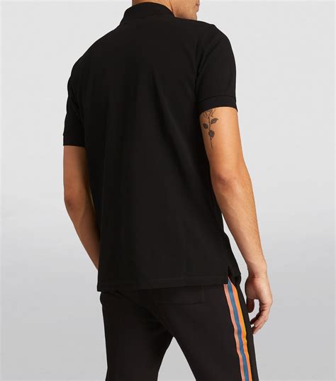 Mens Paul Smith Black Paint Stripe Polo Shirt Harrods UK