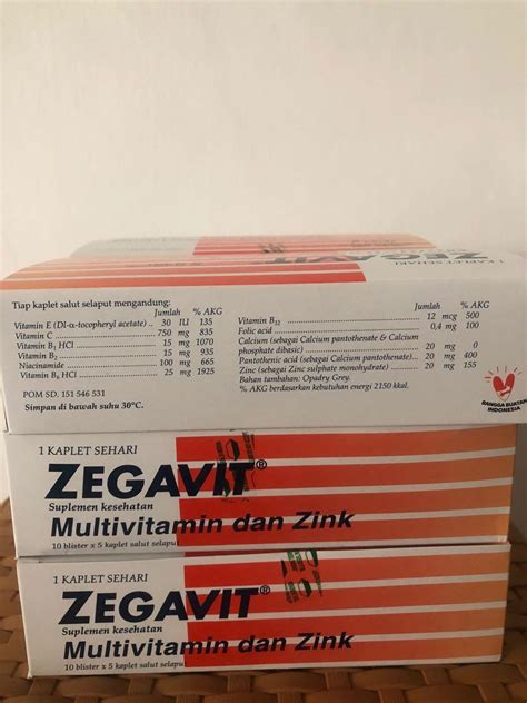 Zegavit Multivitamin Zink 50 Kaplet Kesehatan Kecantikan Kulit