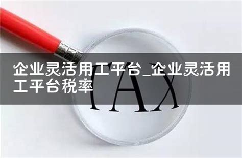 企业灵活用工平台企业灵活用工平台税率 灵活用工代发工资平台