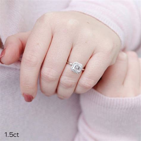 1ct Asscher Cut Lab Grown Cvd Diamond Engagement Ring