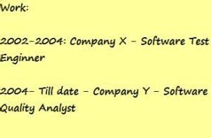 Software Testing Resume Template For To Years Experience