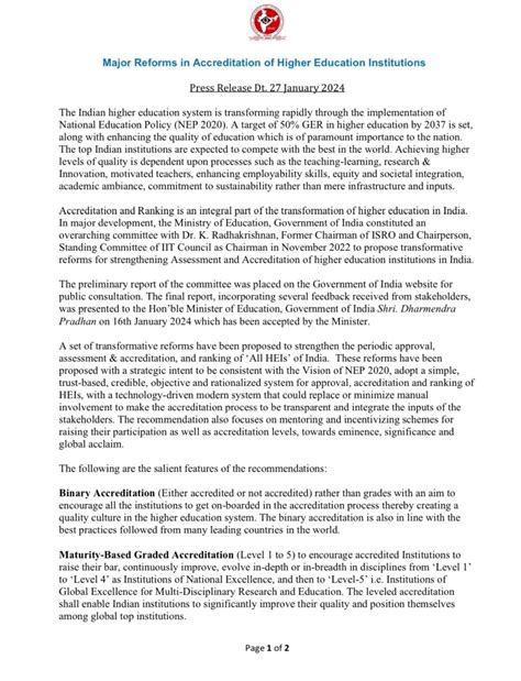 Drparsanjeet Kumar On Linkedin Major Reforms For Accreditation Process Of Higher Education