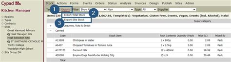 Stock View Export Stock Data Parentpay Group