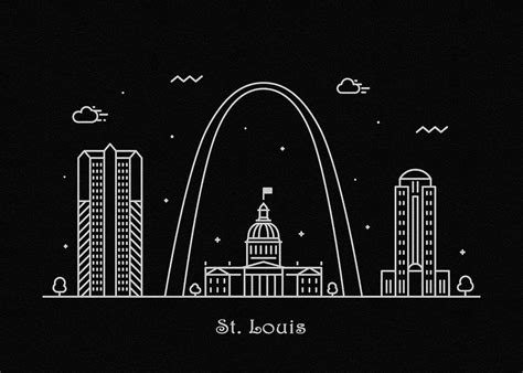 St Louis Skyline Travel Poster Drawing By Inspirowl Design Pixels