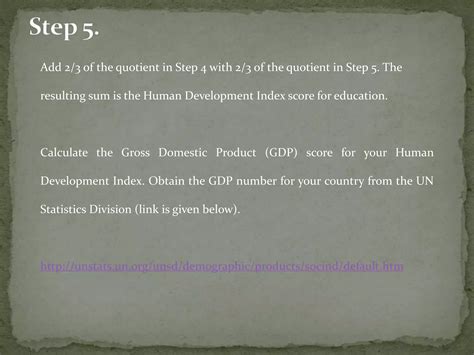 Hdi Calculation Pptx Science