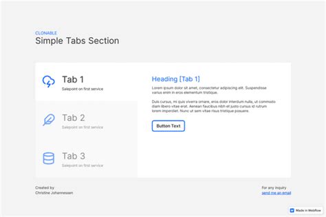Simple Tabs Section Webflow