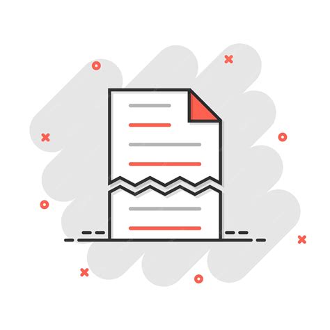 Premium Vector Document Error Icon In Comic Style Broken Report