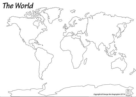 Blank Printable World Map Continents Printable And Enjoyable Learning