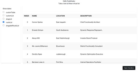 React Tailwind Table Forked Codesandbox