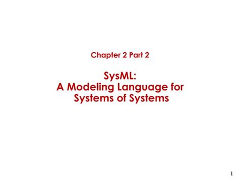Sysml Modeling Language For Systems Of Systems Ppt