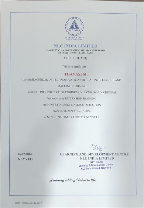 Thavasi M On Linkedin 🔍 Deep Learning Intern At Nlc India Limited 🌟 Project