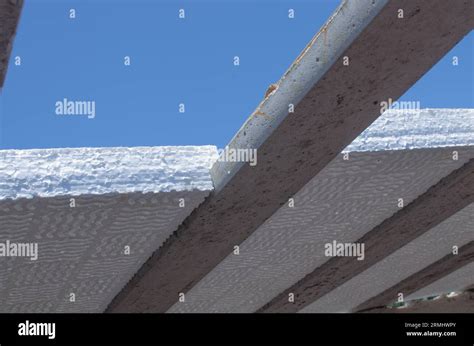 Detail Of The Construction Of A Styrofoam Slab In Brazil A Light And