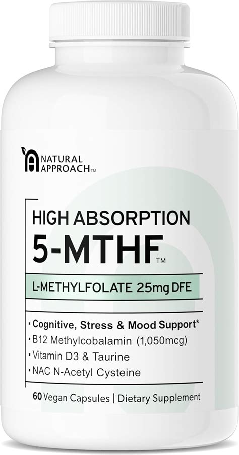 L Methylfolate 15mg Bioactive B9 Folate Plus Methyl B12 D3 Taurine And Nac