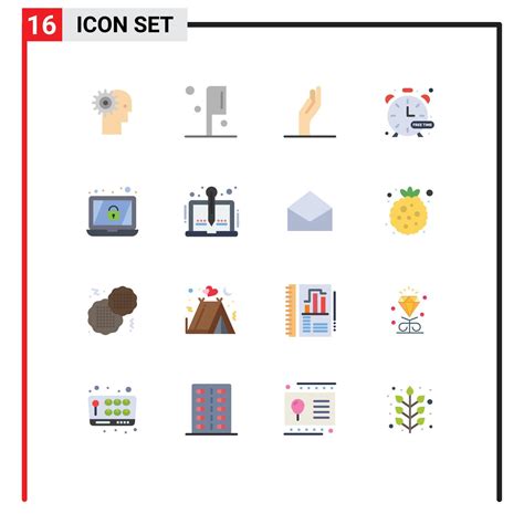 Mobile Interface Flat Color Set Of 16 Pictograms Of Encryption Hobby Preparation Hobbies Share