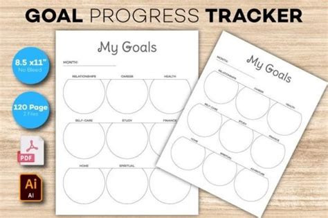 Goal Progress Tracker Monthly Goals Graphic By RakibS Creative Fabrica