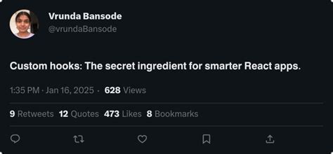 Vrunda Bansode On Linkedin Reactjs Customhooks Reusablecode