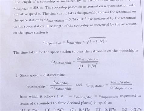 Lship Ship M The Spaceship Passes An Chegg