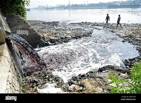 Industrial Effluents Water Has Been Released By Textile Industries At