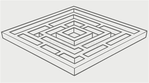 Isometric Maze Puzzle Vector Illustration Challenge And Problem Solving Vector Design