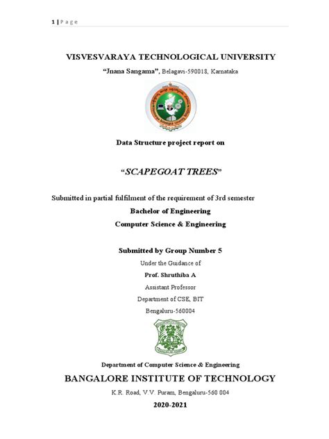 Visvesvaraya Technological University Scapegoat Trees Pdf
