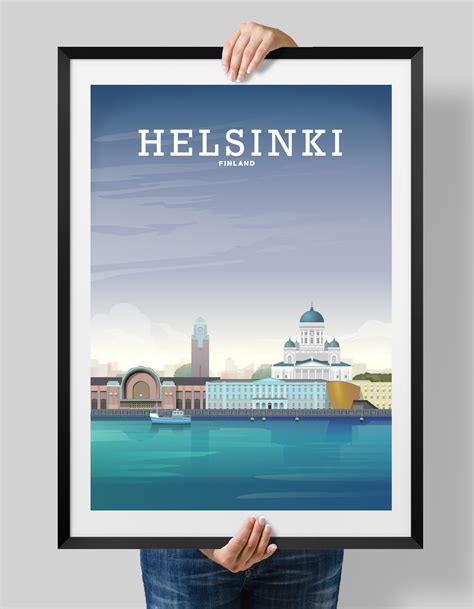 Helsinki Print Helsinki Poster Helsinki Finland Hill View Prints