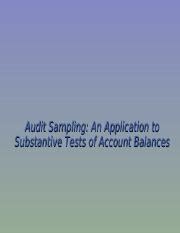 Audit Sampling For Substantive Tests Determining Misstatement Course Hero