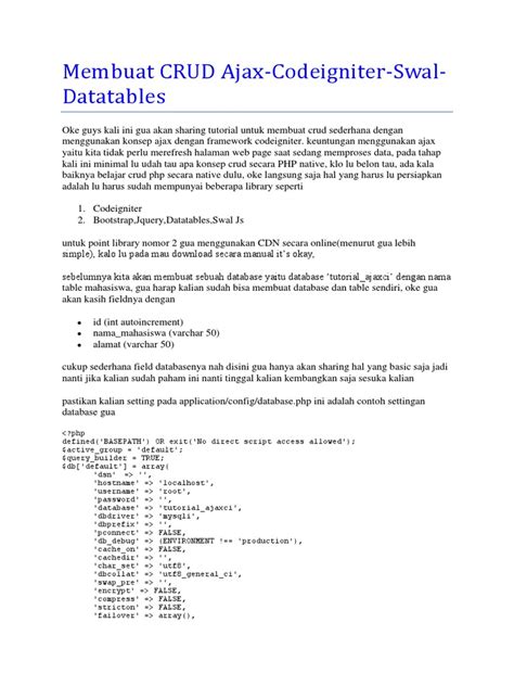 Membuat Crud Ajax Codeigniter Pdf