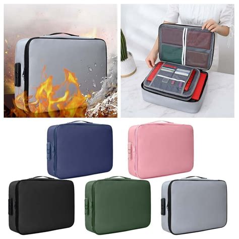 Fireproof Document Box Bag Hard Case Fireproof File Organizer With Lock Hard Shell Design