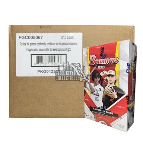 2023 Bowman Baseball Hobby Jumbo 8 Box Case Steel City Collectibles