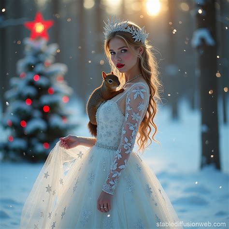 Russian Snow Maiden In Full Growth Stable Diffusion Online