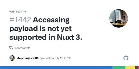 Accessing Payload Is Not Yet Supported In Nuxt 3 · Issue 1442 · Vuejs
