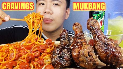 Cravings Mukbang Spaghetti And Chicken Mukbang Pinoy Mukbang